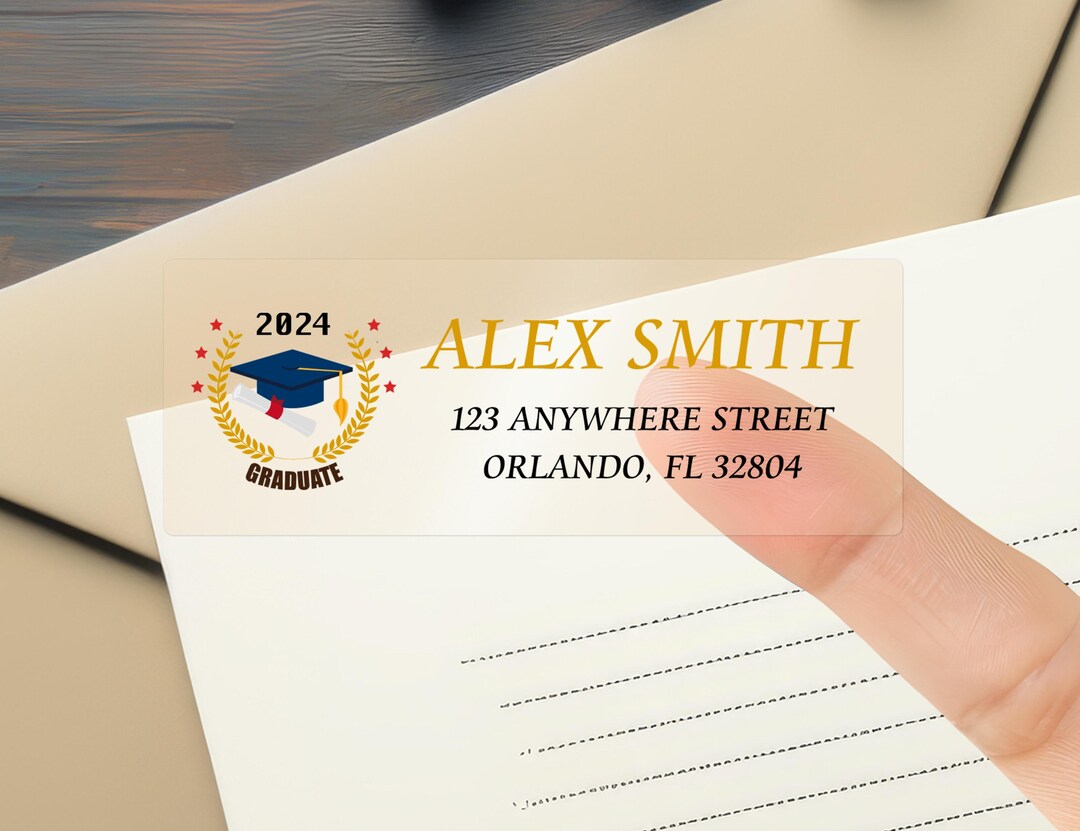 Graduation Address Labels Grad Party Invitation Address Sticker Custom ...