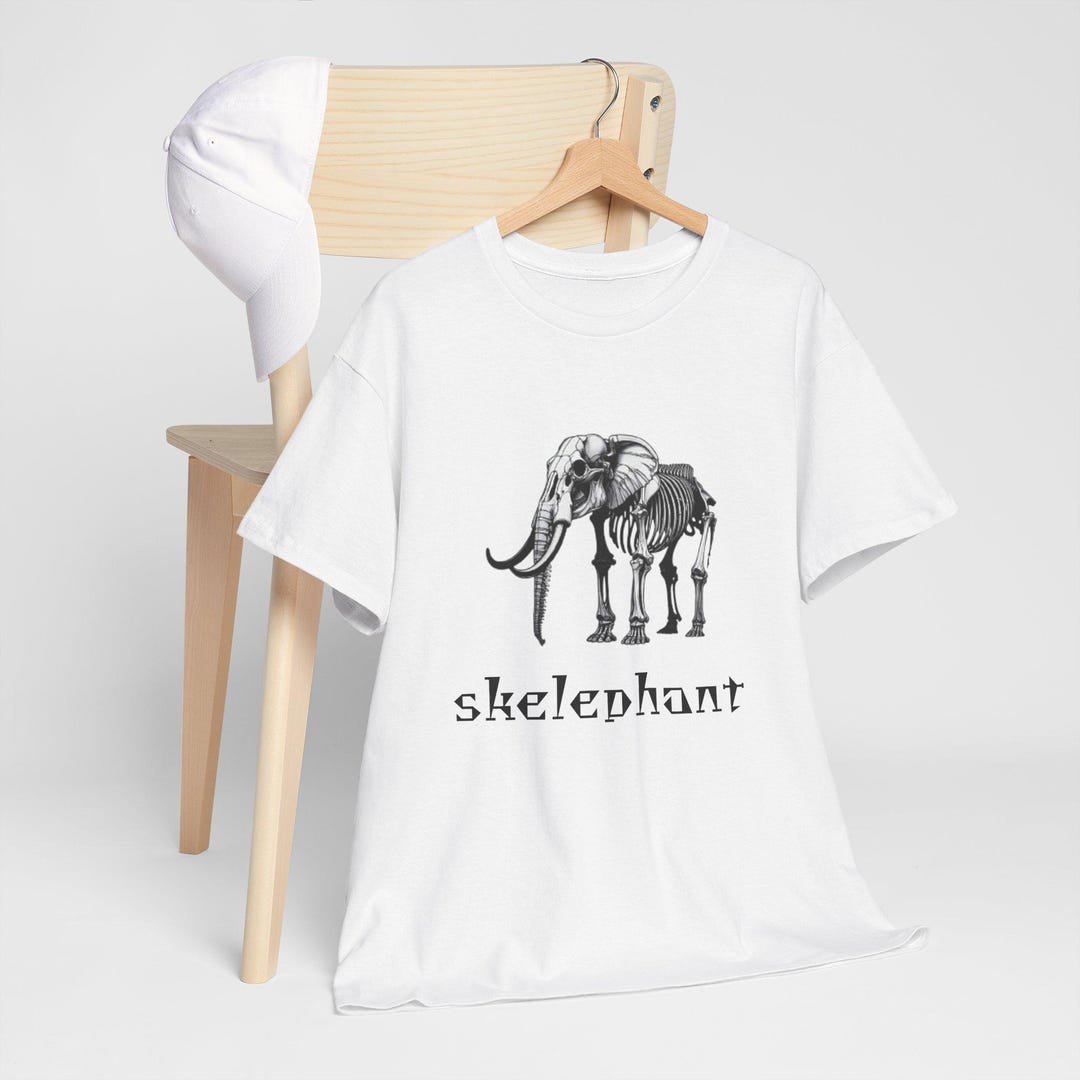 Skelephant Skeleton Elephant Unisex Heavy Cotton Tee Cool Animal Tee ...