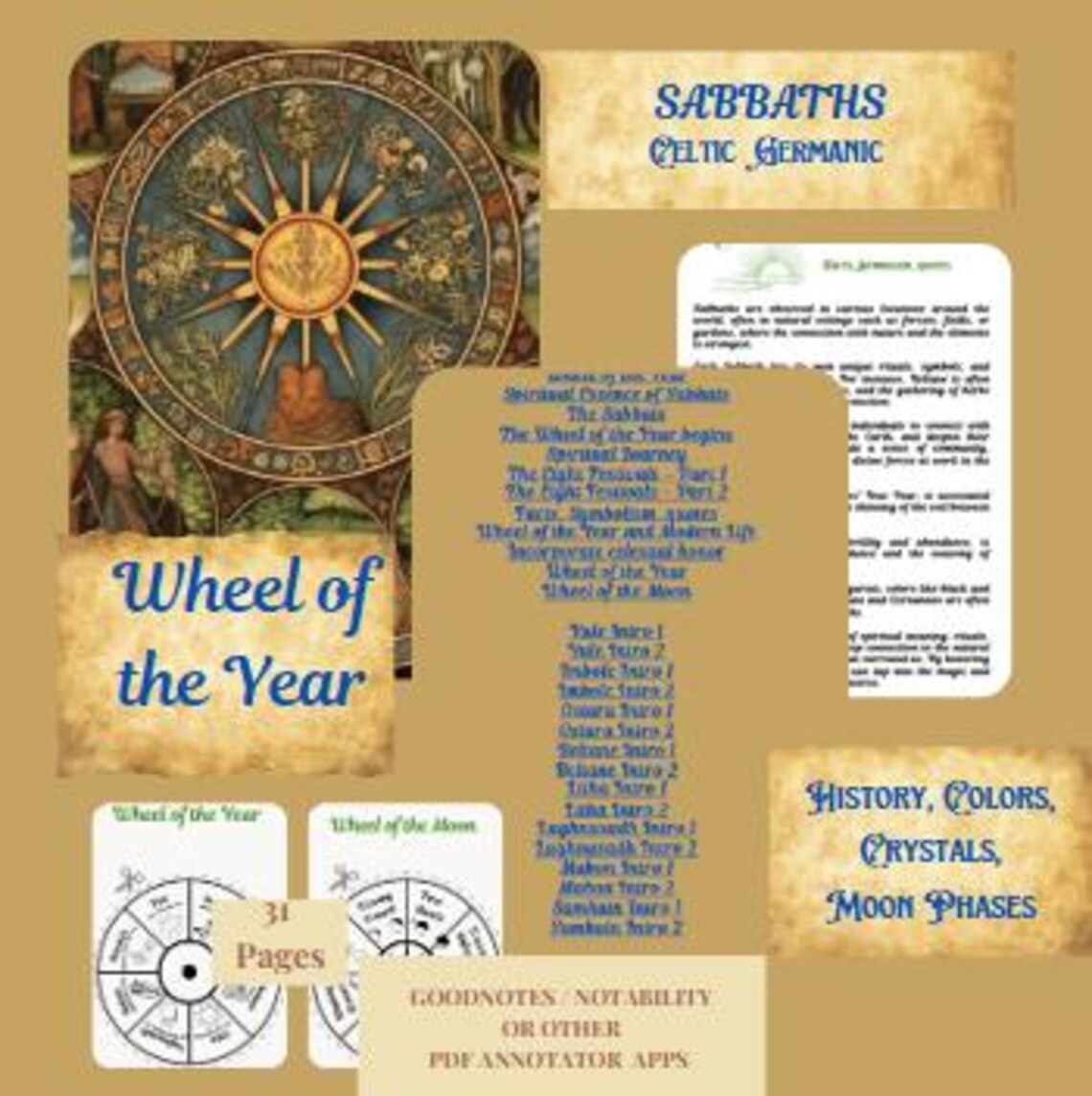 Wheel of the Year Guide Sabbat Book of Shadows Correspondences Colors ...