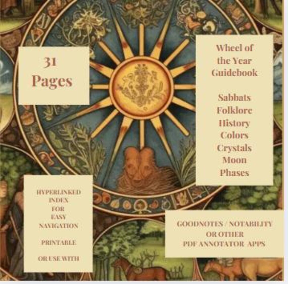 Wheel of the Year Guide Sabbat Book of Shadows Correspondences Colors ...