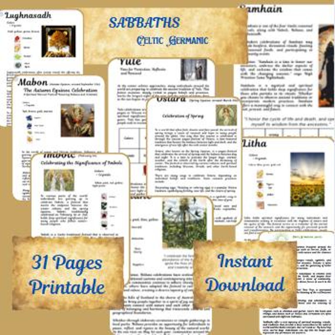 Wheel of the Year Guide Sabbat Book of Shadows Correspondences Colors ...