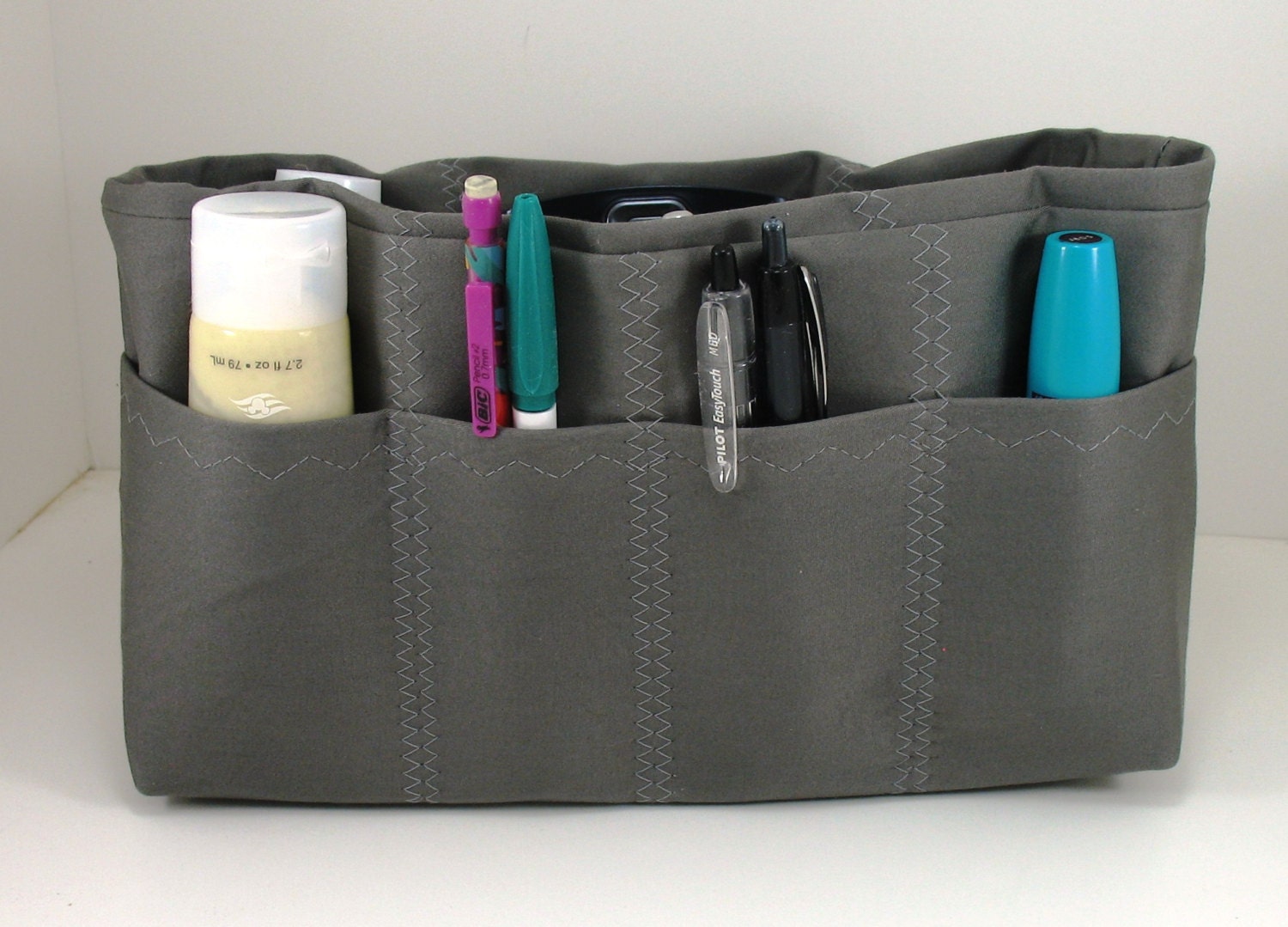 Purse Organizer Insert With Enclosed Bottom Solid Gray - Etsy