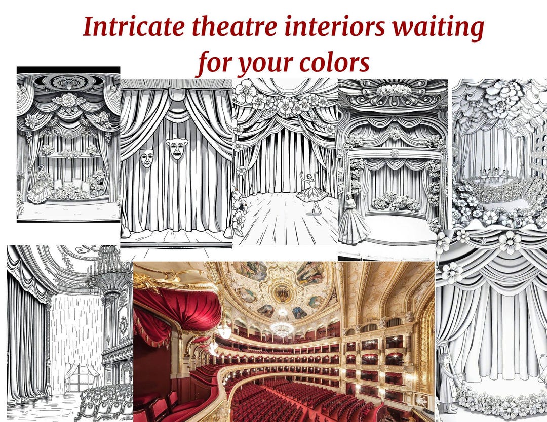 Elegant Theatre Interiors. Classical, Antique Styles, Pantomime Theater ...
