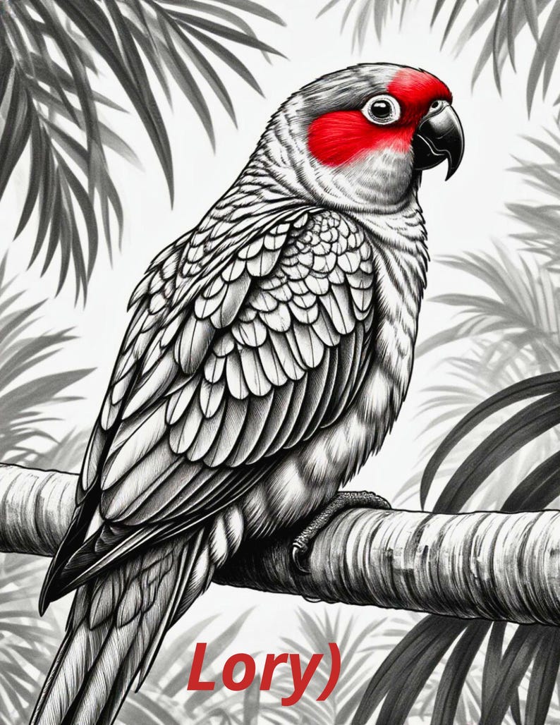 The World of Parrots – Realistic Coloring Book Collection | 69 Parrot ...