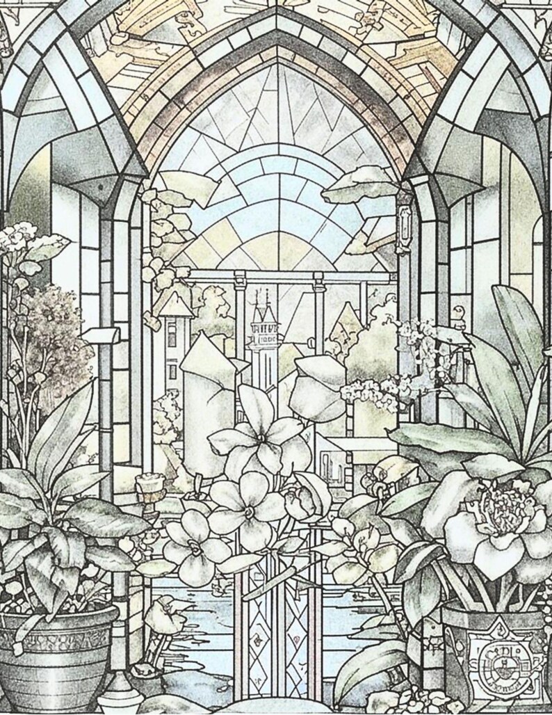 Stained Glass Windows Coloring Pages, Church Art (digital Printable) - Etsy