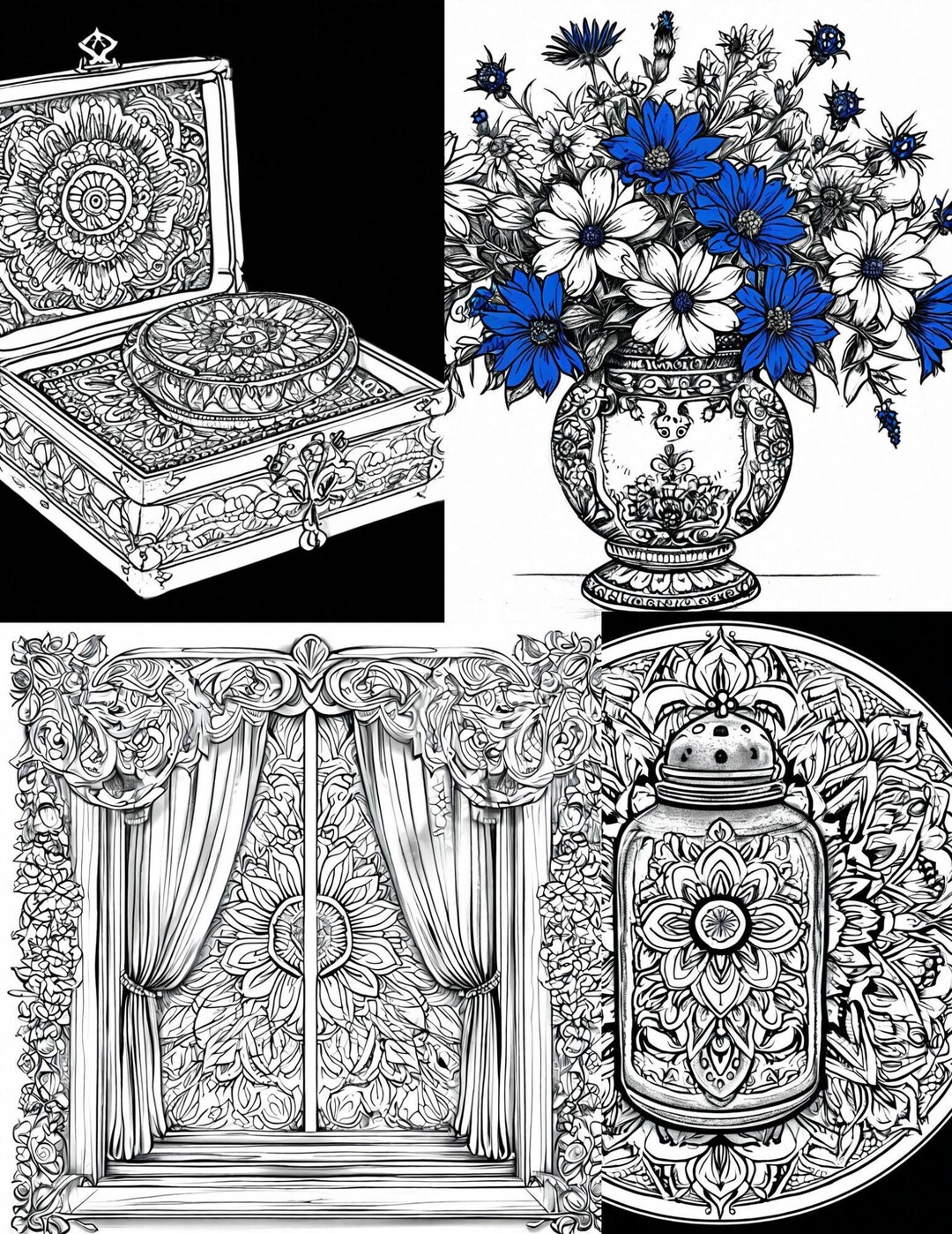 Filigree Mandalas. Housewares, Painting, Flowers, Vases in 2 Files 39 ...