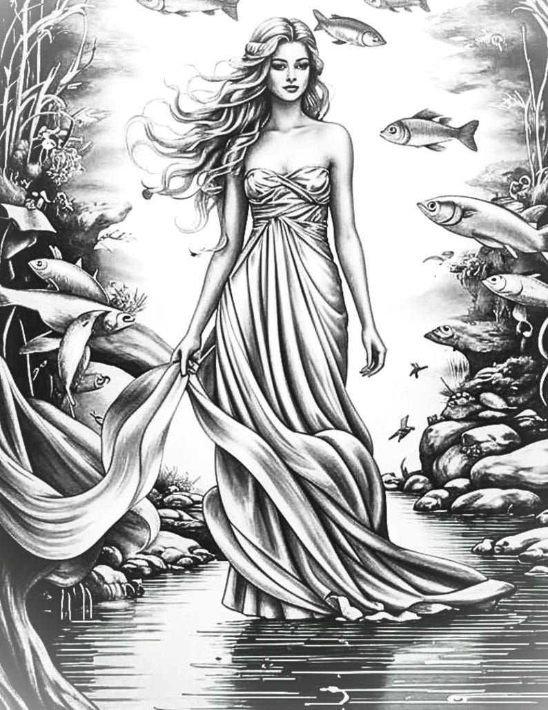 Women of Nature 20 Coloring Digital Printable Pages for Teens and ...