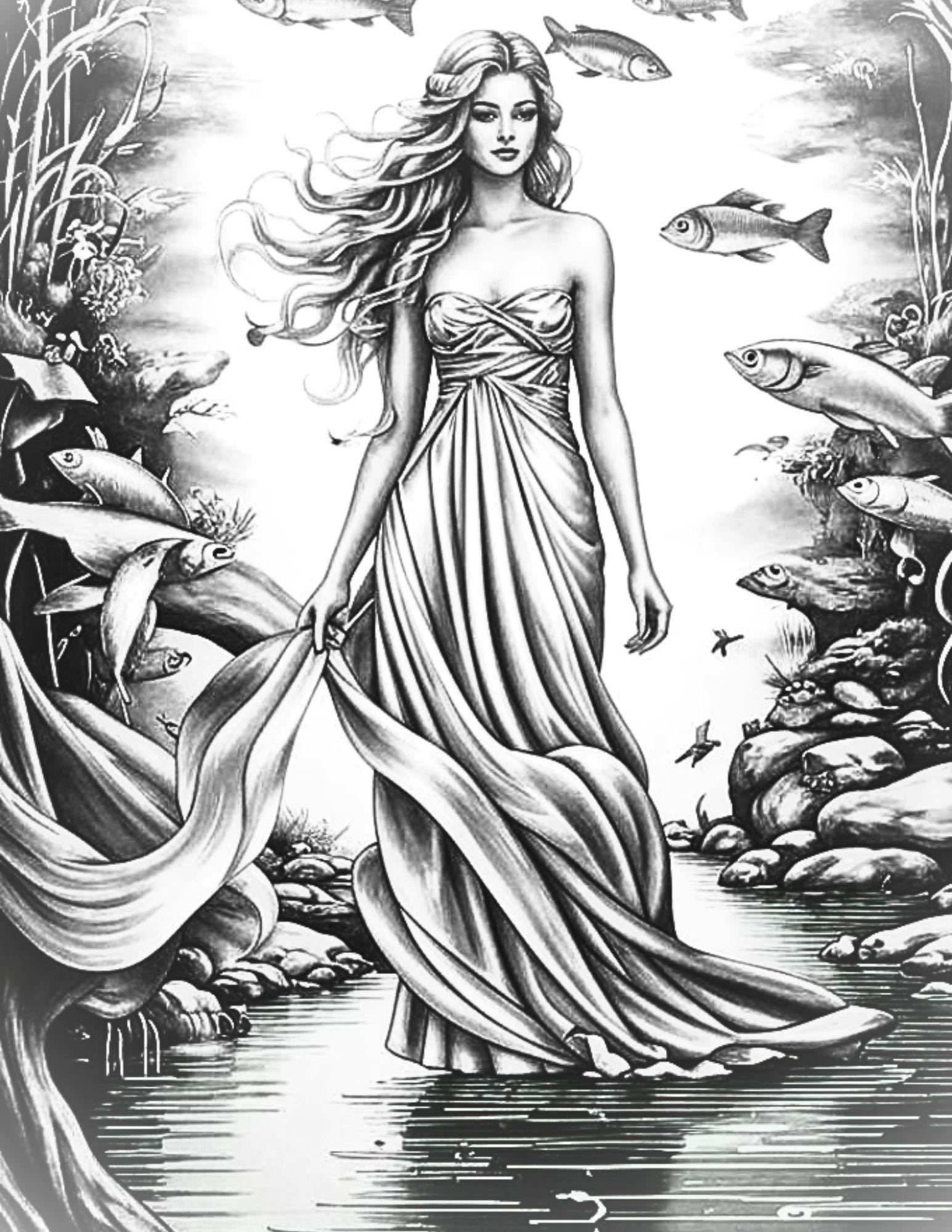 Women of Nature 20 Coloring Digital Printable Pages for Teens and ...