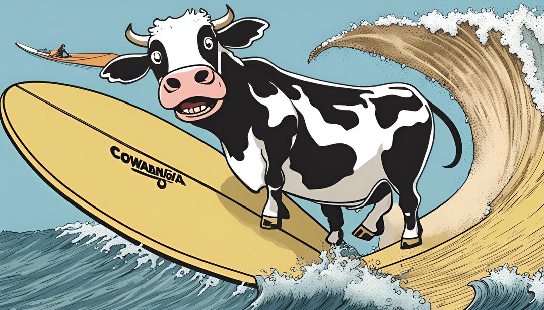 T-shirt Images Cows Surf Boards - Etsy