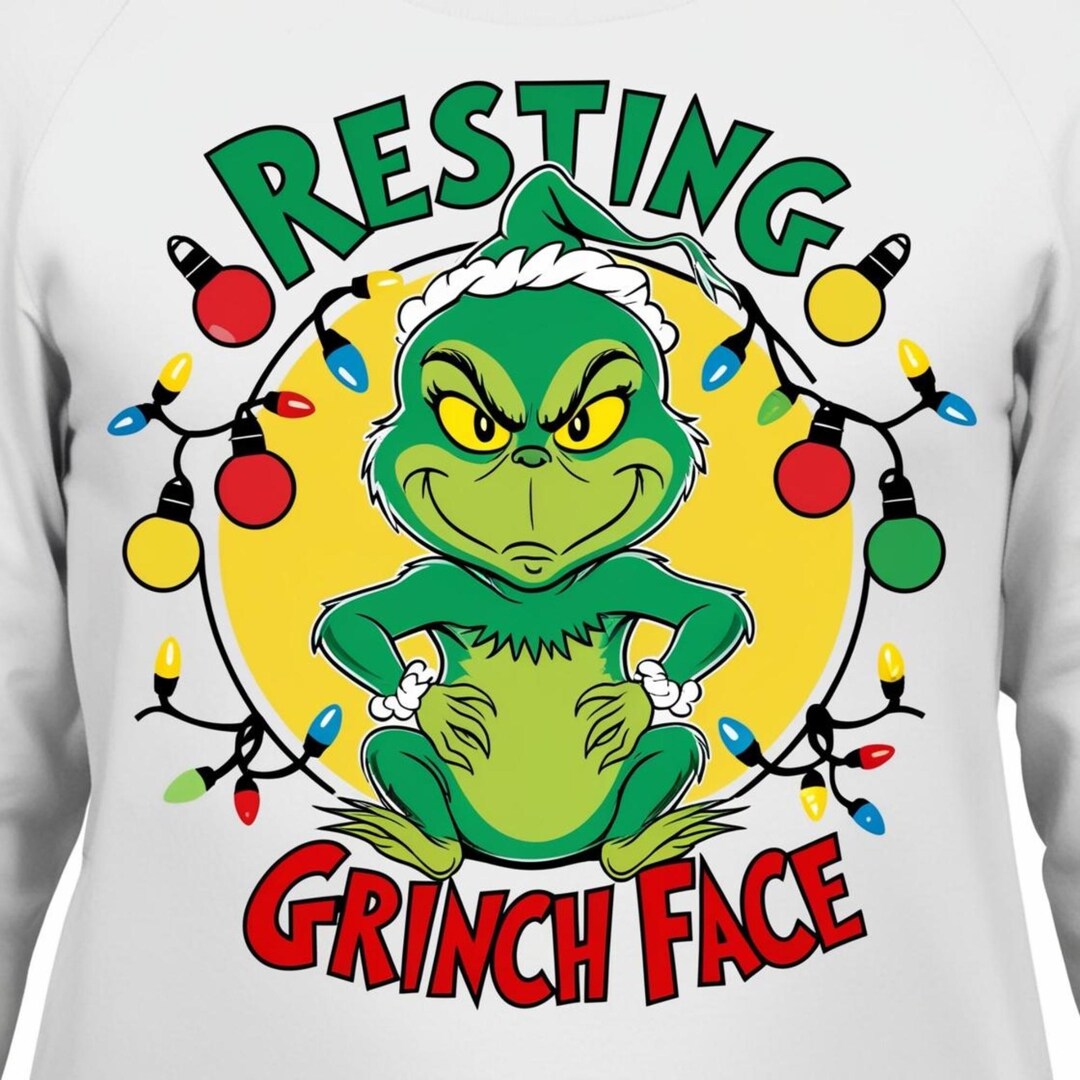 Resting Grinch Face Digital Christmas PNG Instant Download - Etsy