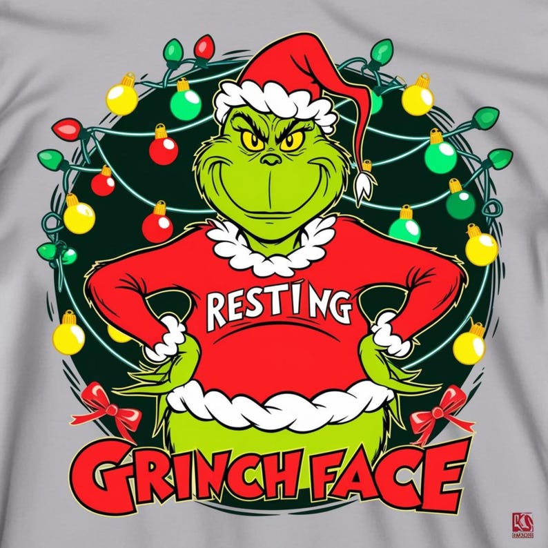 Resting Grinch Face Digital Christmas PNG Instant Download - Etsy