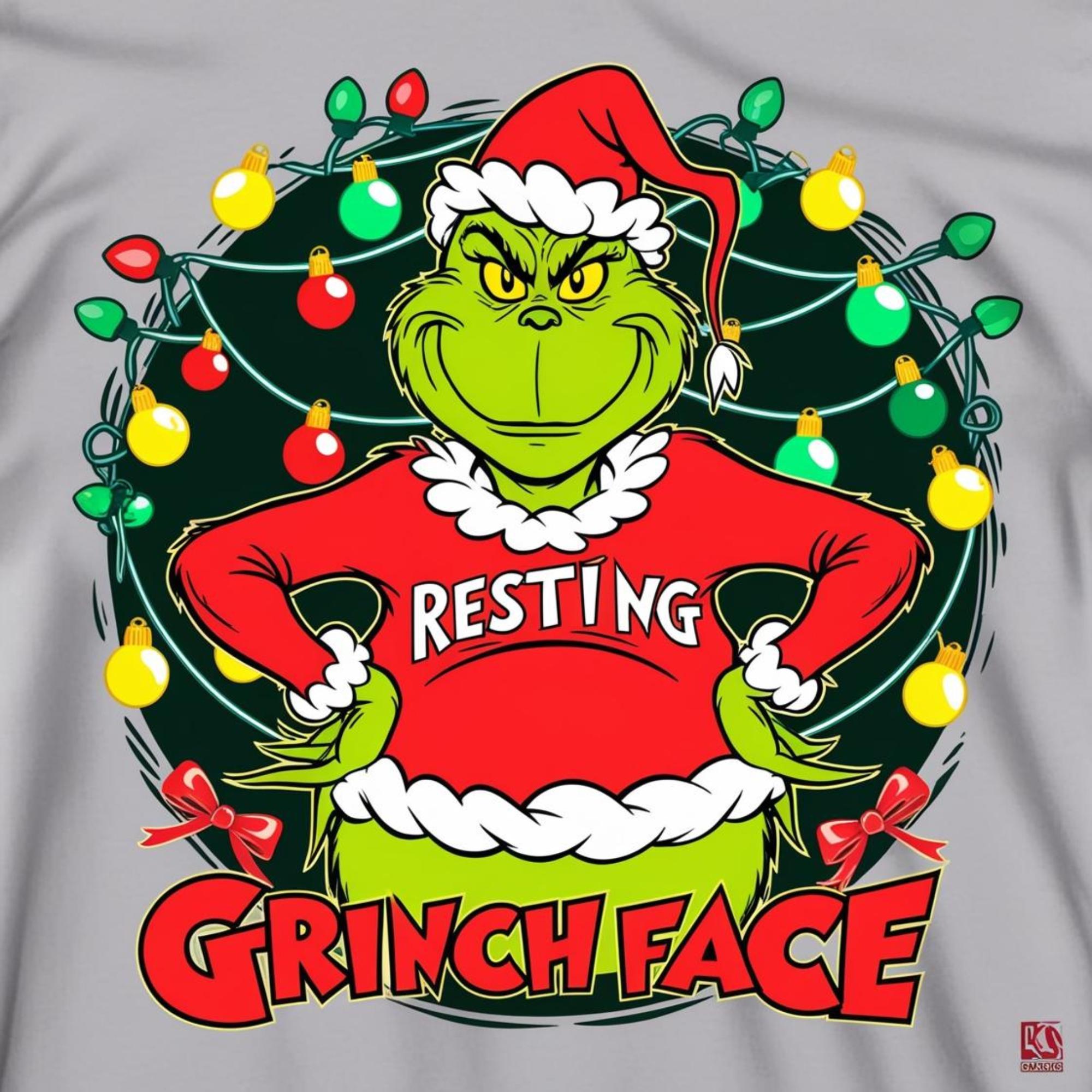 Resting Grinch Face Digital Christmas PNG Instant Download - Etsy