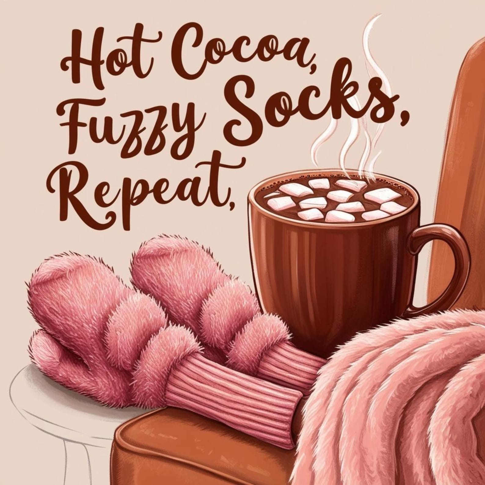 Hot Cocoa, Fuzzy Socks, Repeat Digital PNG Instant Download - Etsy