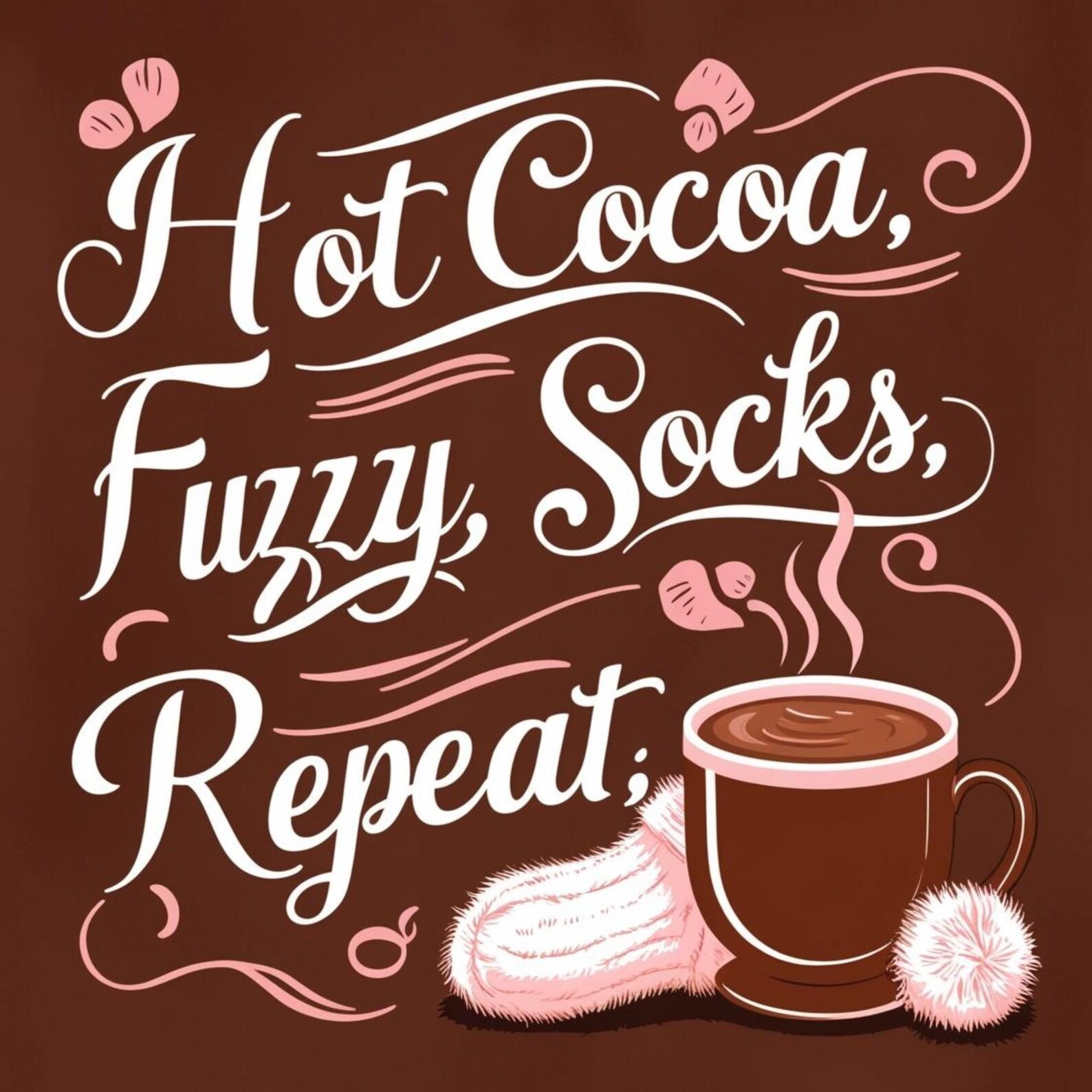 Hot Cocoa, Fuzzy Socks, Repeat Digital PNG Instant Download - Etsy
