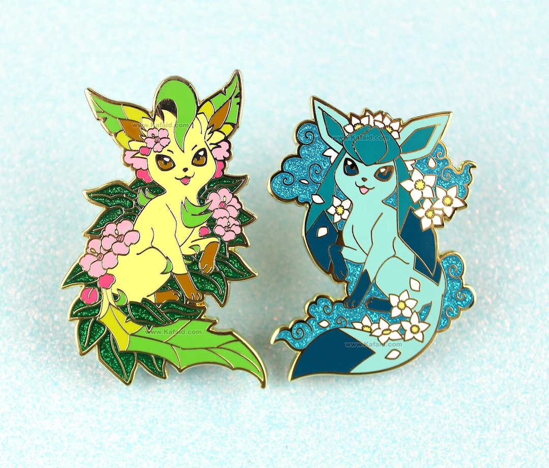 Leafeon and Glaceon Enamel Pins - Etsy
