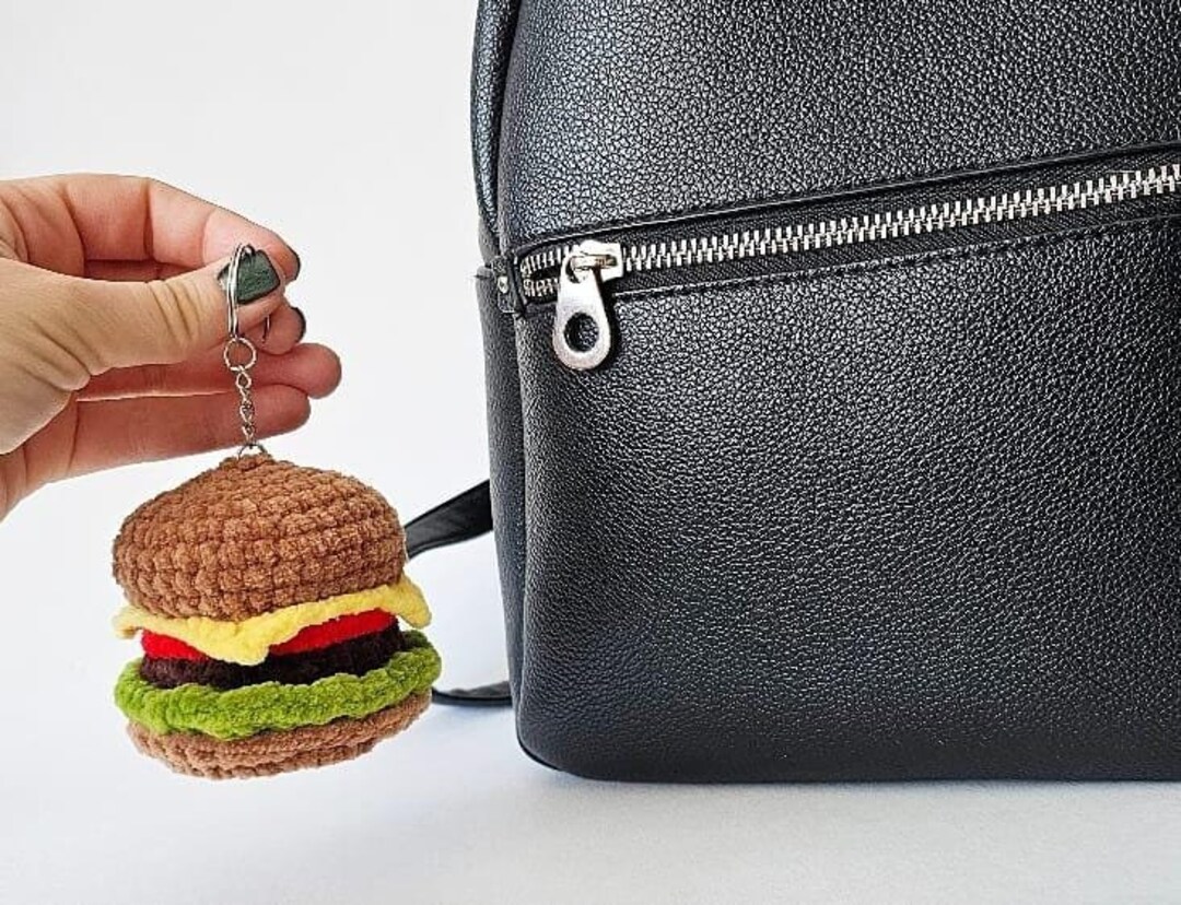 CROCHET PATTERN Hamburger Keychain 16 Cm / Amigurumi Tutorial PDF File ...