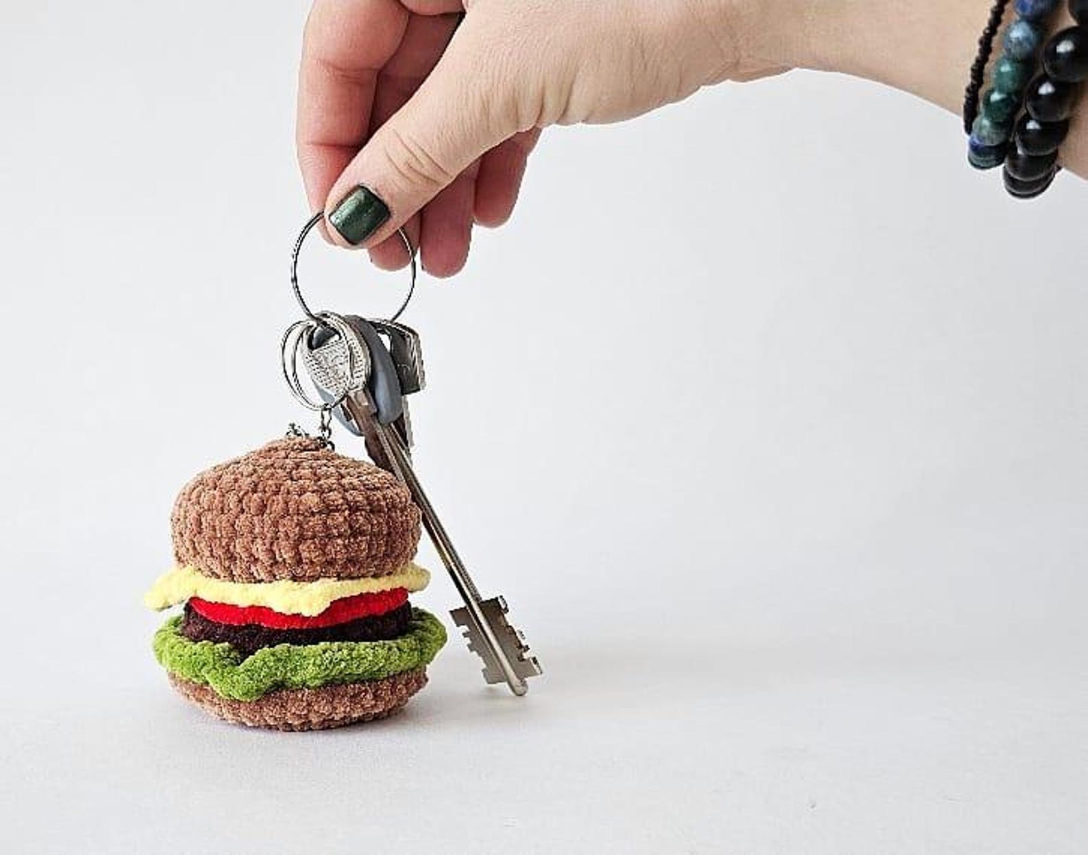 CROCHET PATTERN Hamburger Keychain 16 Cm / Amigurumi Tutorial PDF File ...
