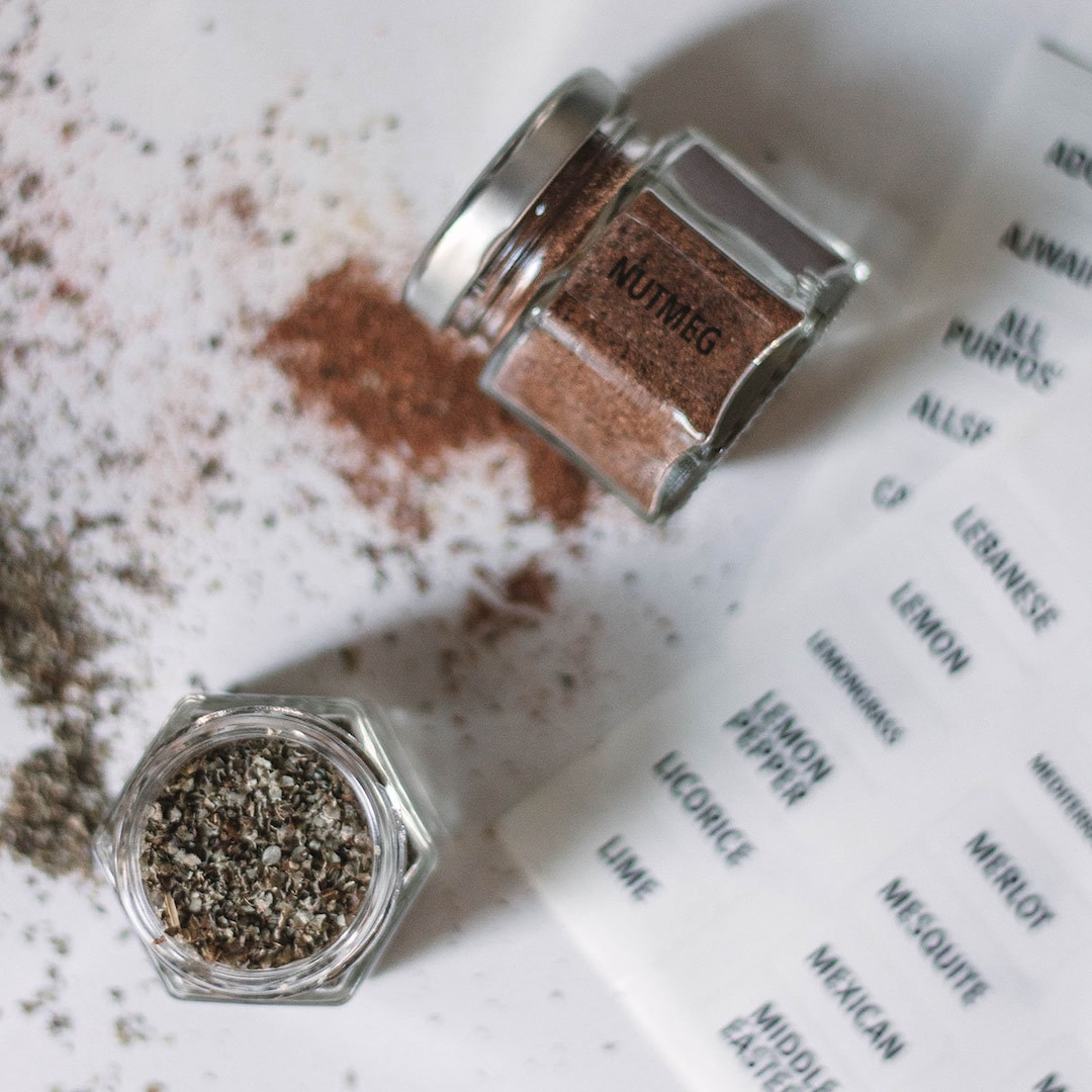 Spice Jar Labels | Clear Stickers of the Most Common Seasoning Names ...