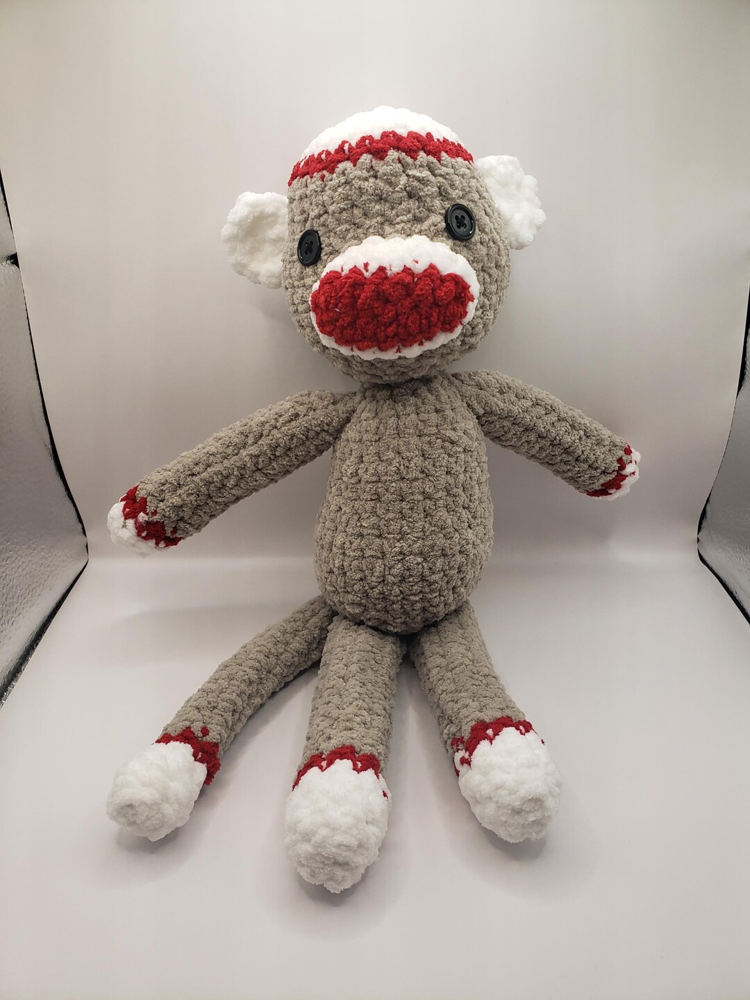 Sock Monkey Amigurumi Crochet Plushie - Etsy