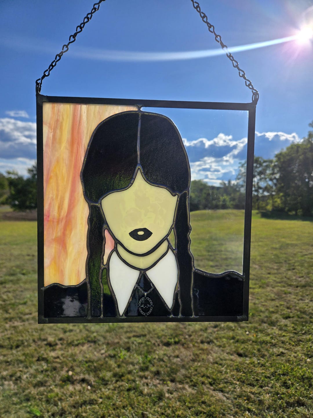 Stained Glass Suncatcher Wednesday With Moving Morticia / Wednesday ...