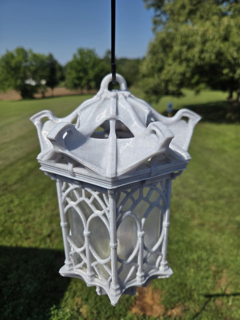 3D Printed Gothic Lantern With Real Stained Glass Very Customizable. - Etsy