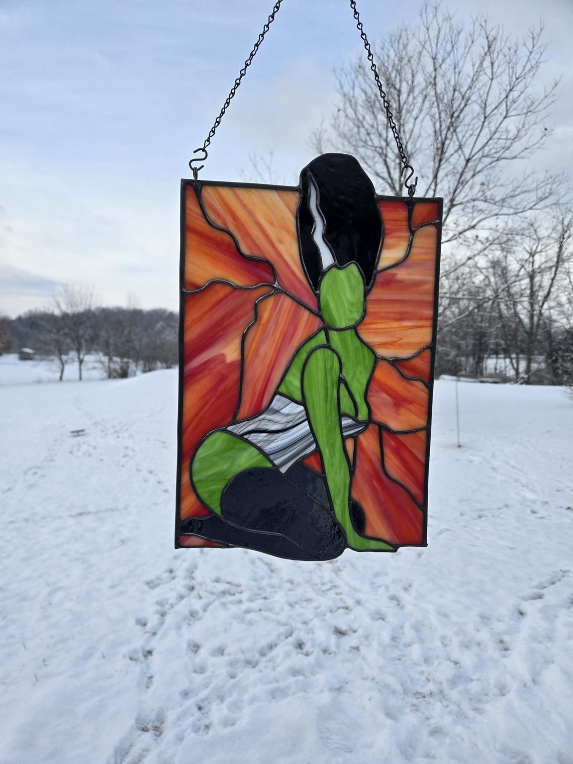 Stained Glass Frankie Suncatcher BIG - Etsy