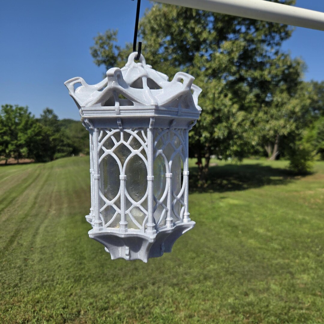 3D Printed Gothic Lantern With Real Stained Glass Very Customizable. - Etsy