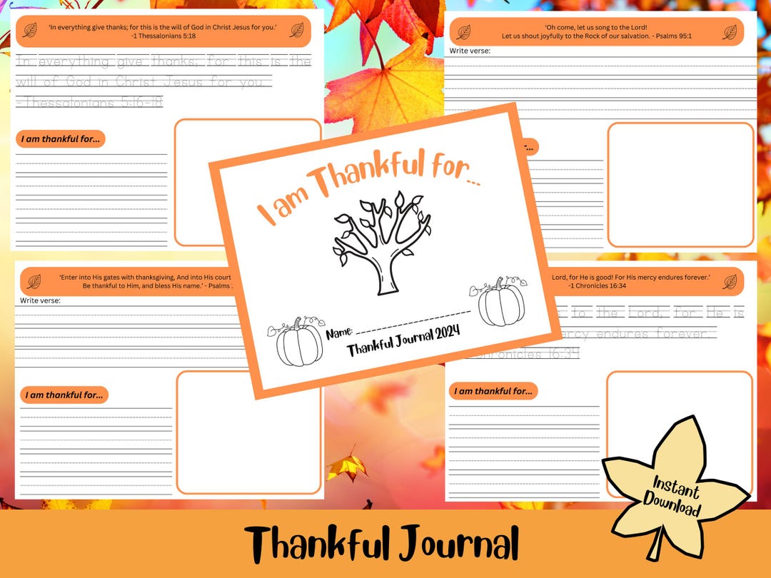 Thankful Journal Focusing on Bible Verses and Gratitude | Christian ...