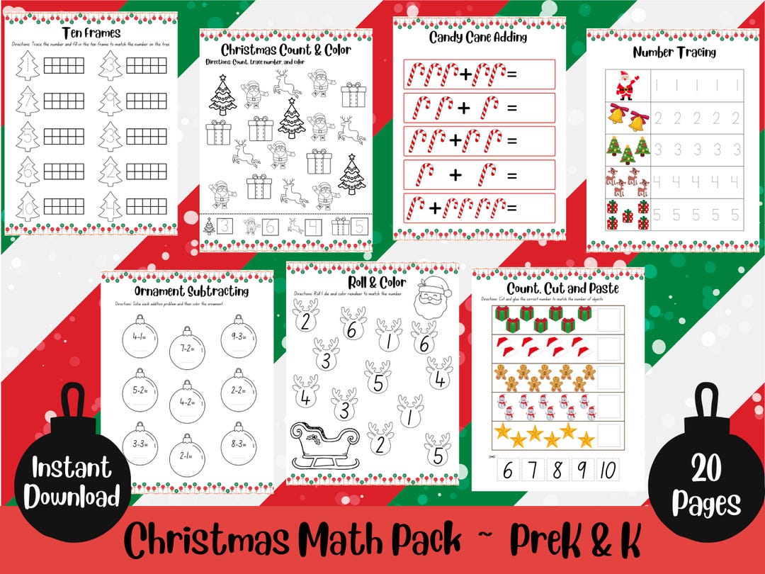 Christmas Math Pack | Counting and Number Sense Math Activities for the ...