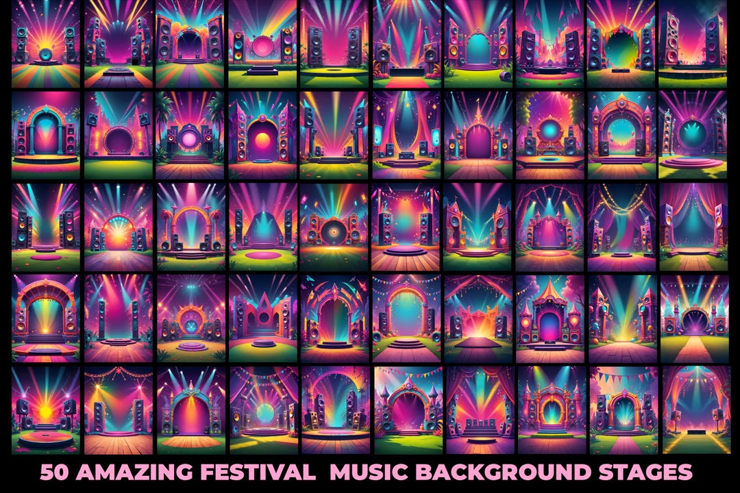 50 Amazing Party Backgrounds, Make Postcards, Flyers, Colorful Stages ...