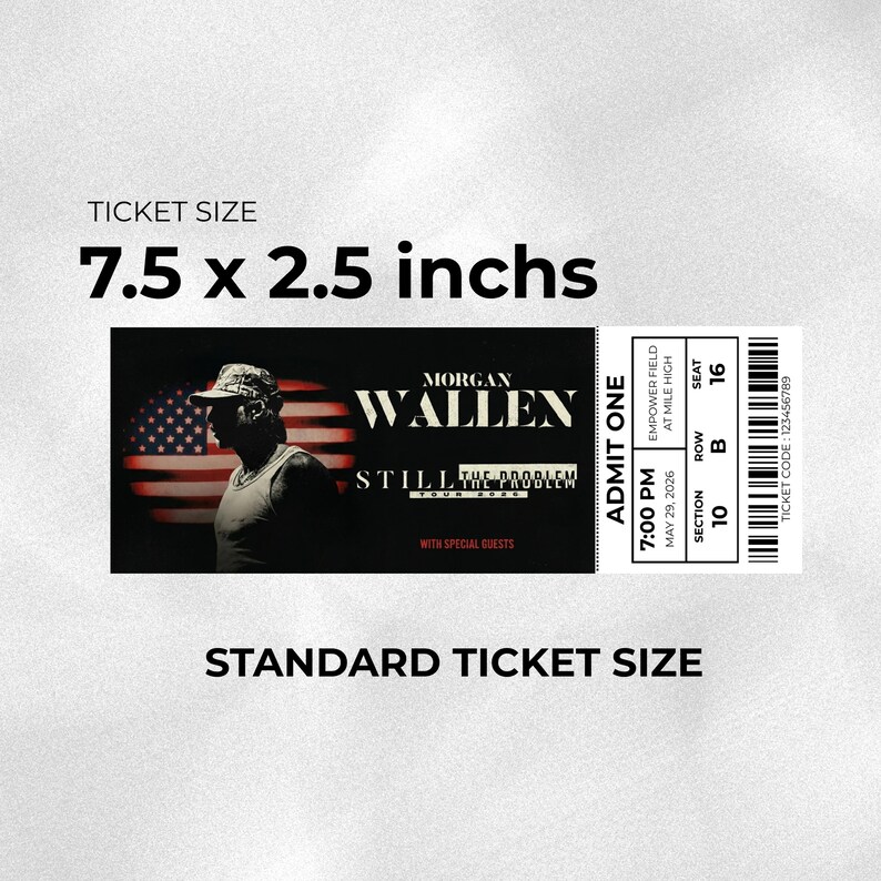 Editable Morgan Wallen Tour Ticket, Morgan Wallen Still the Problem ...