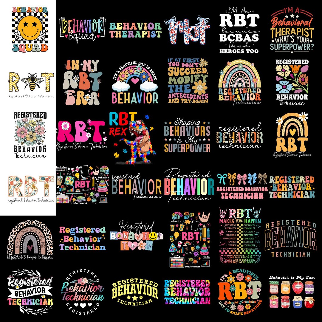 Behavior Technician PNG Bundle, ABA Rainbow Png, RBT Quotes Png ...