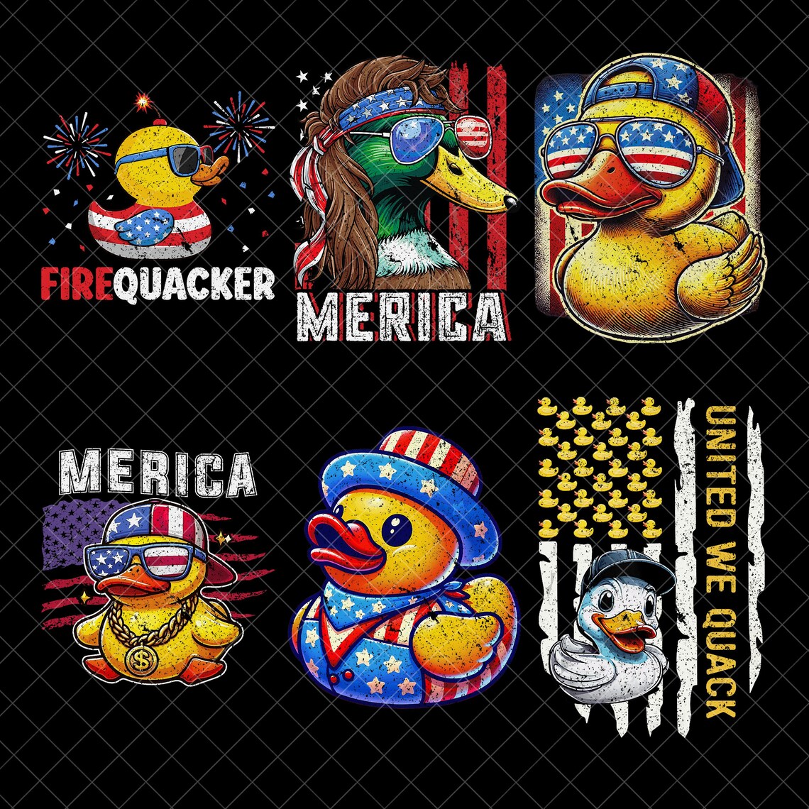 Cute 4th of July Duck Sublimation PNG Bundle, Patriotic Baby Duck ...