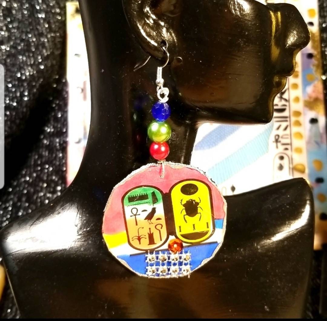 Ancient Egyptian Cartouche Paper Jewelry Earrings, Cartouche Earrings ...