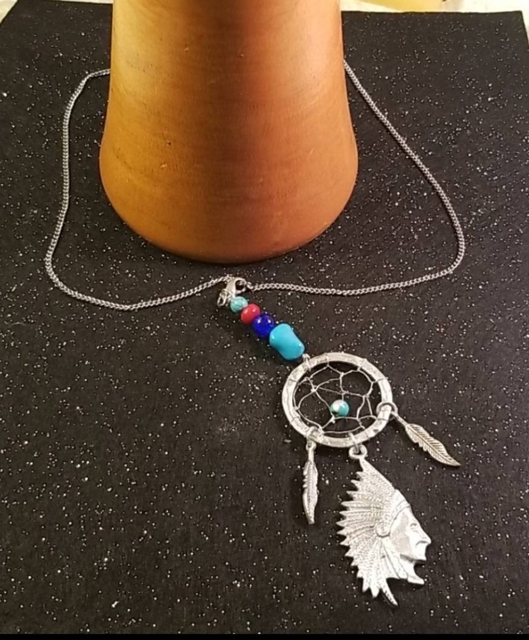 Native American Chief Head Necklace, Native American Chief Head Jewelry ...