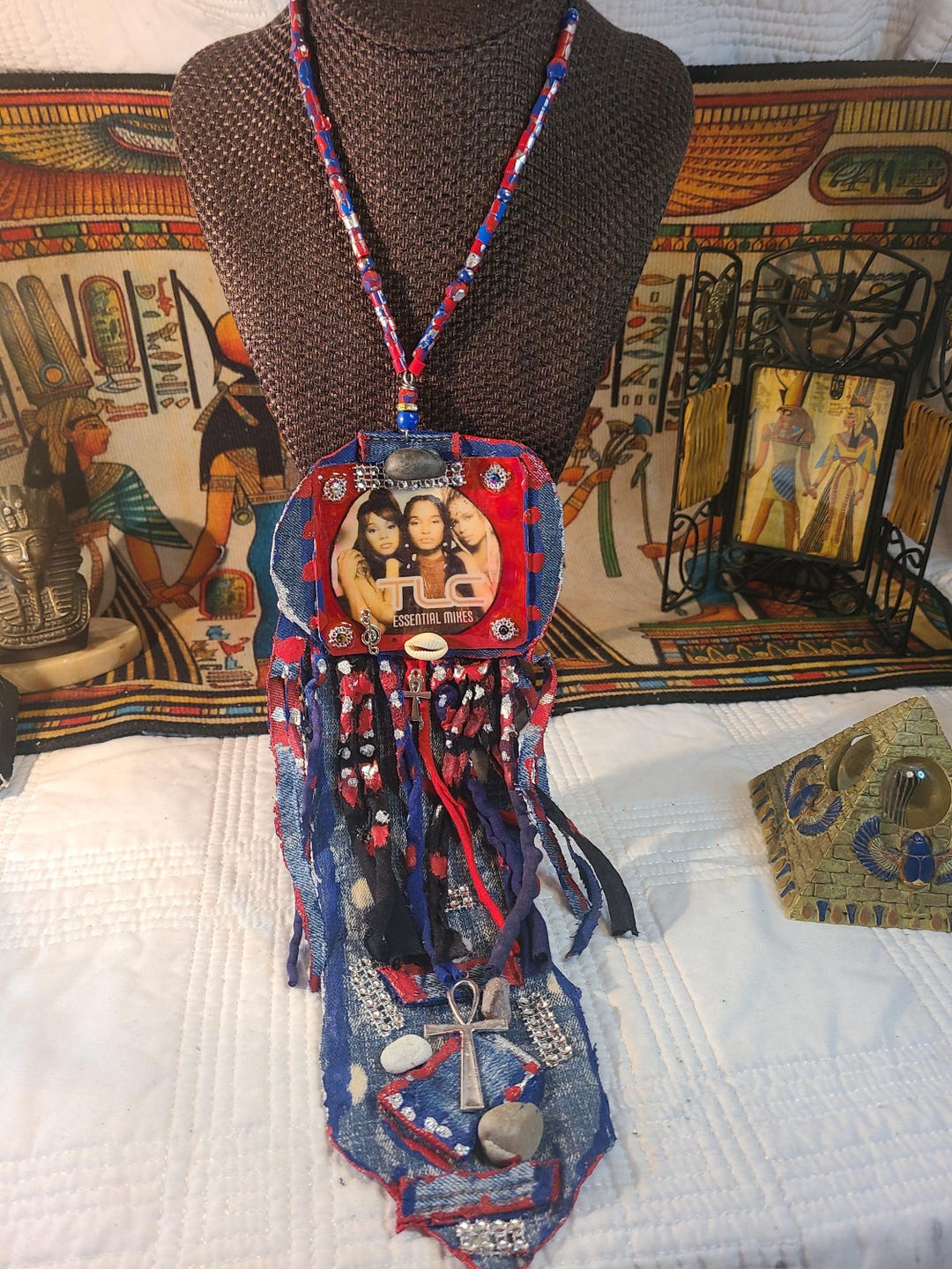 Upcycled Group TLC Denim Fabric Junk Necktie Necklace, Junk Denim ...