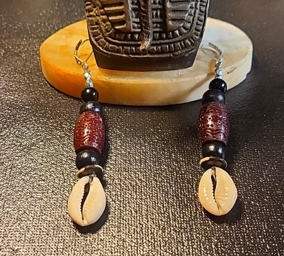 Cowrie Shells Earrings Cowrie Earrings Beach Earrings Sea - Etsy