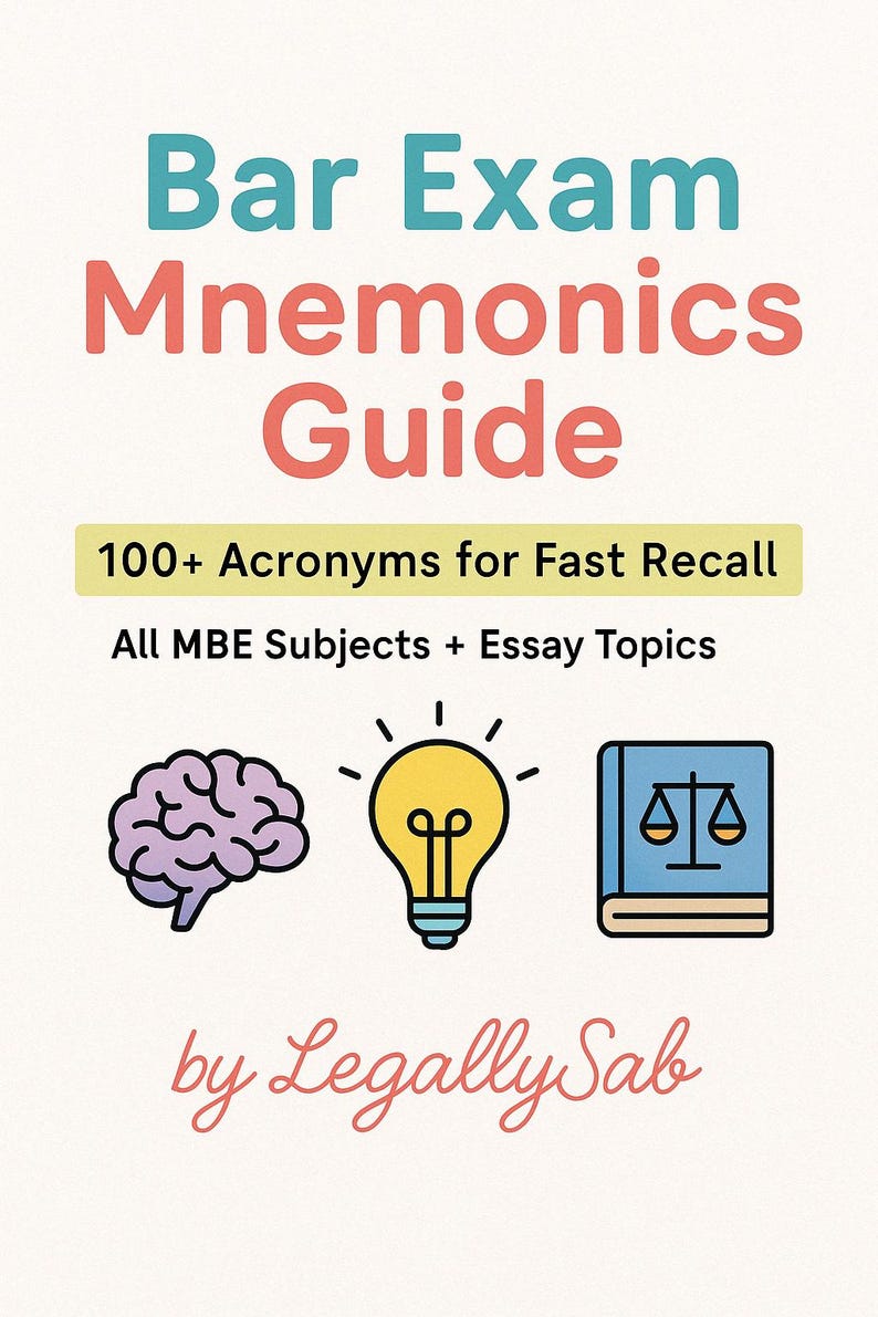 101 Mnemonics to Help You Pass Bar Exam - Etsy