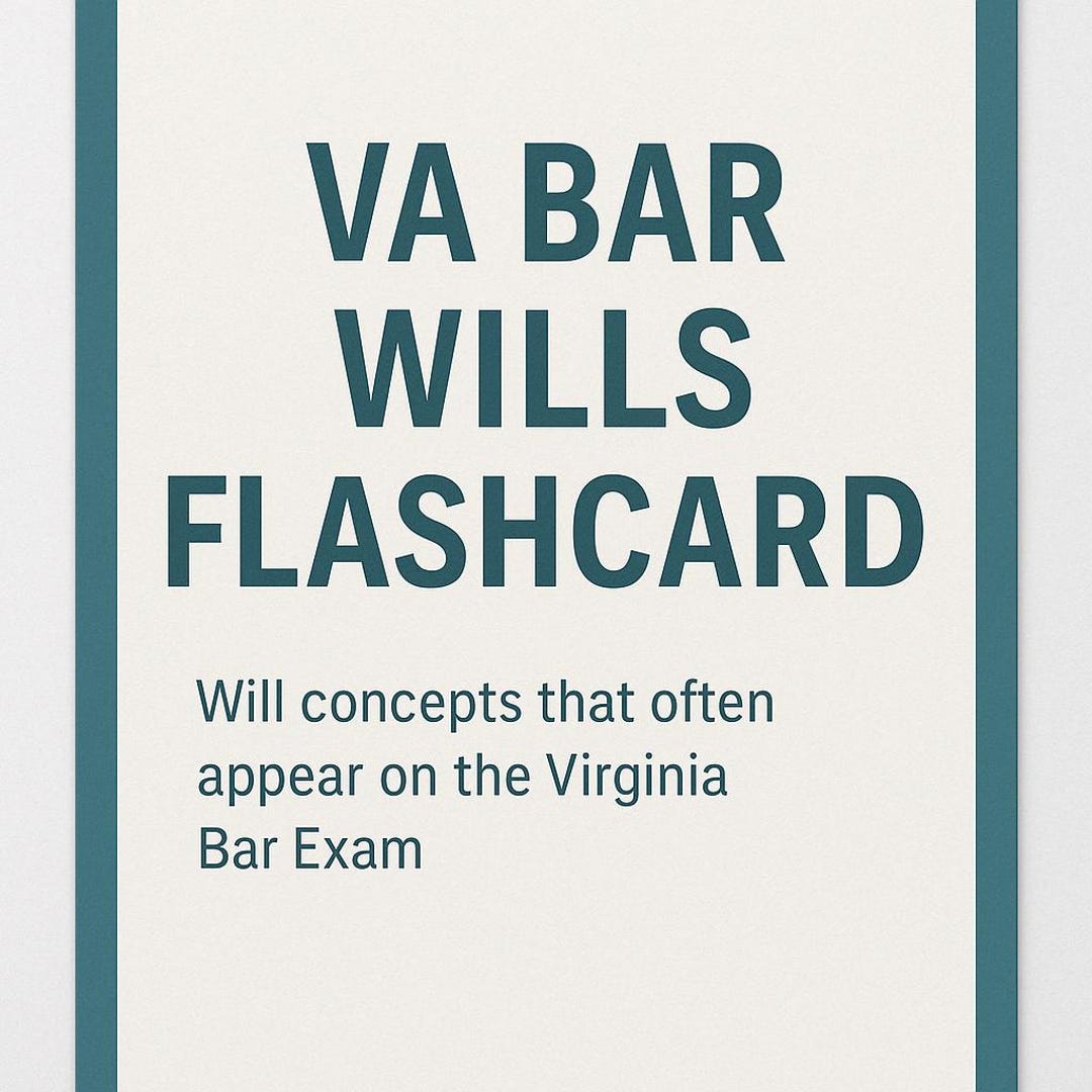 Virginia Bar Exam - Wills Flashcards - Etsy