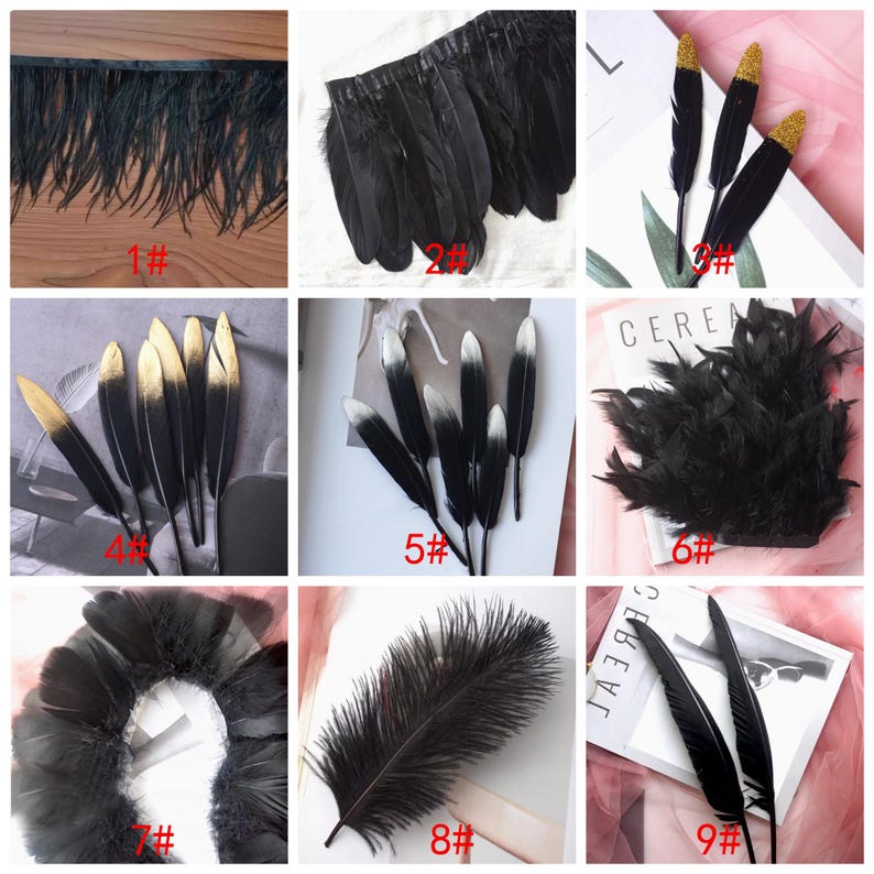 27 Styles Black Feathers,diy Costume Hair Accessories Headdress Jewelry ...