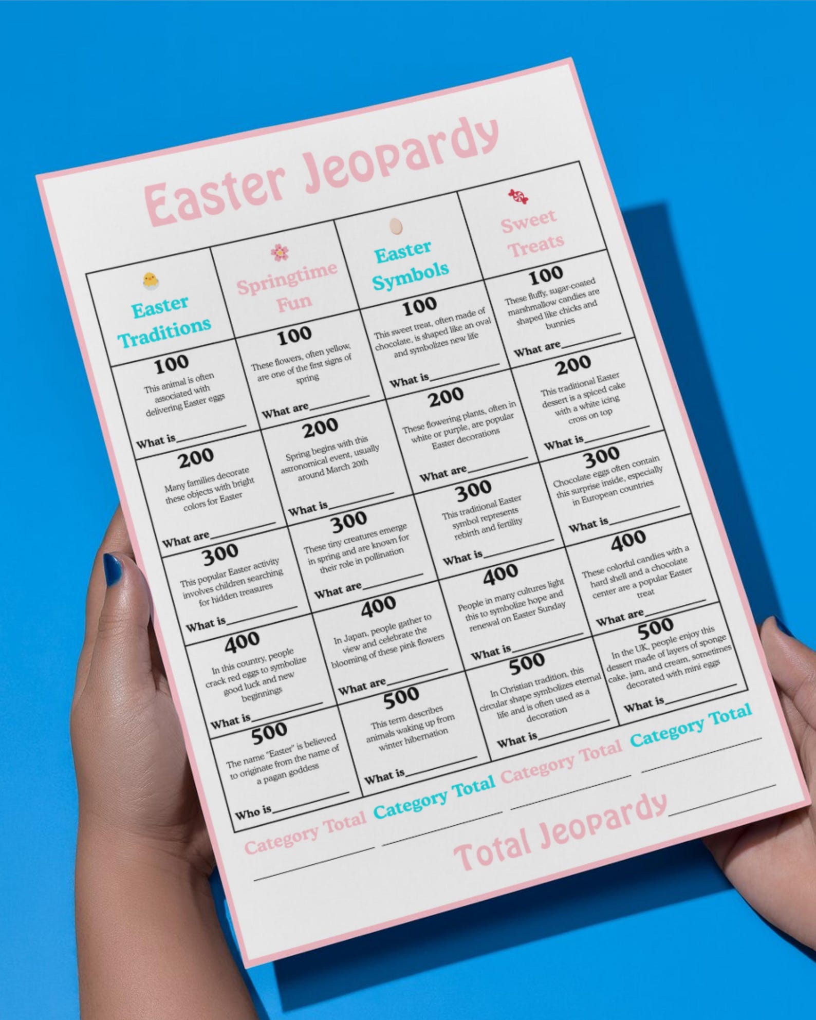 Easter Jeopardy, Easter Trivia Game, Easter School Game, Easter ...