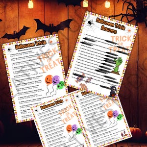 Halloween Trivia Game, Printable Halloween Trivia Quiz for Kids Teens ...