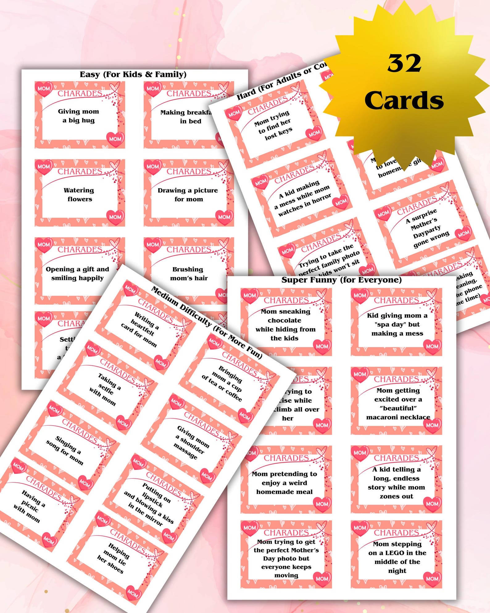 Mother's Day Charades Game: Printable Family Fun (PDF) - Etsy