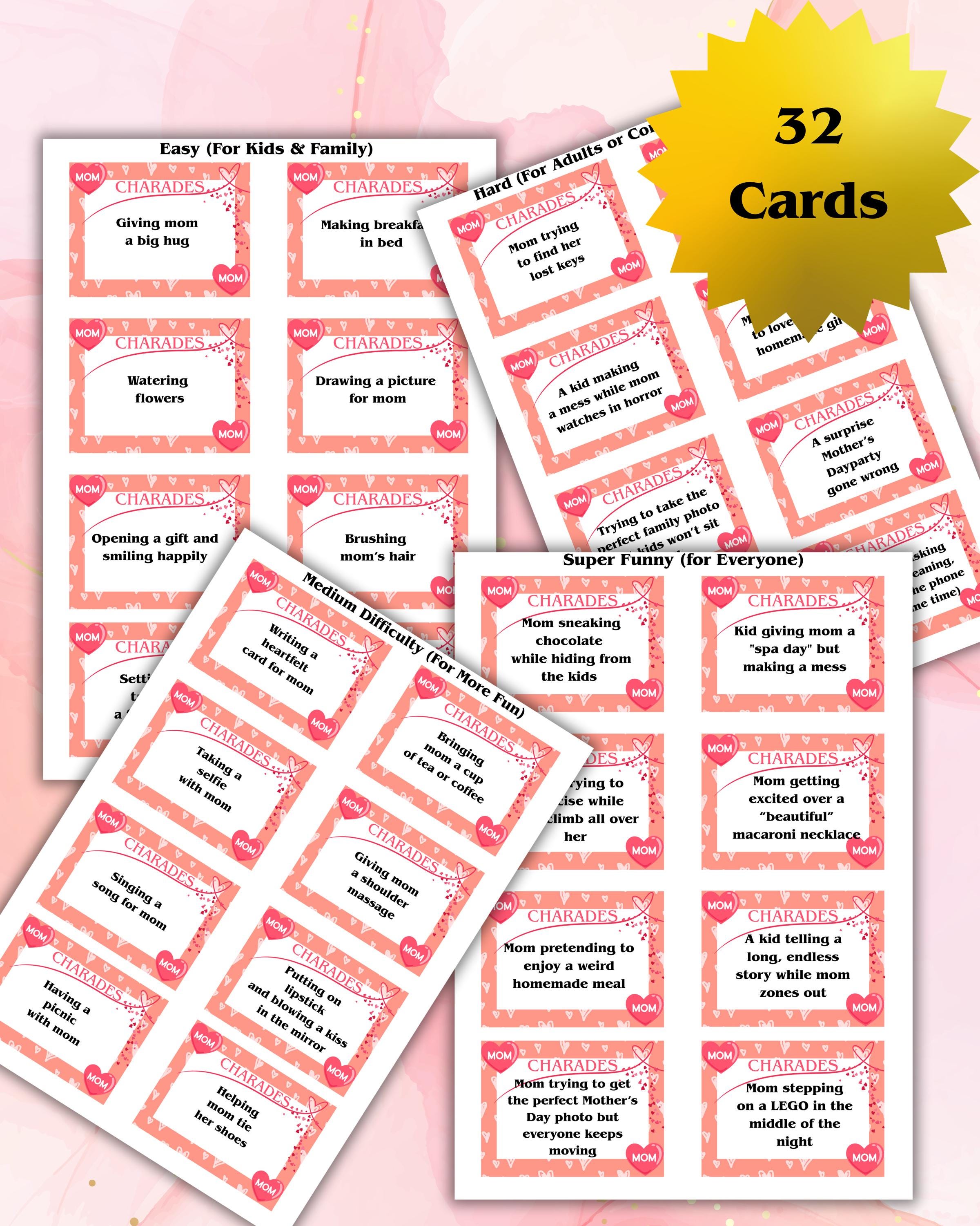 Mother's Day Charades Game: Printable Family Fun (PDF) - Etsy