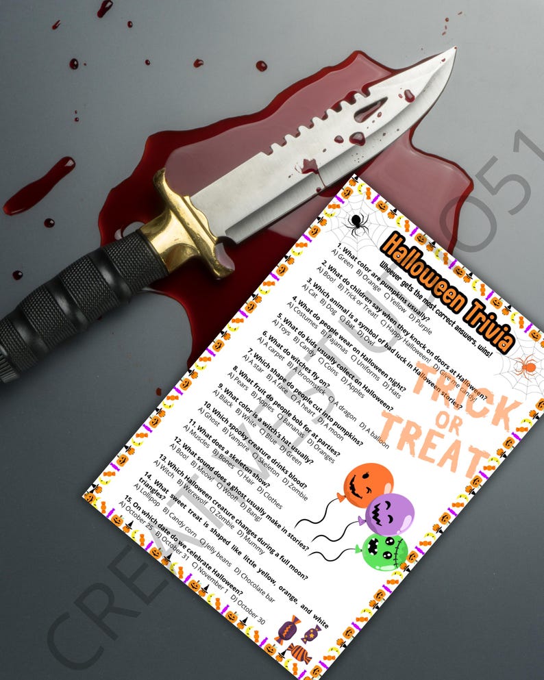 Halloween Trivia Game, Printable Halloween Trivia Quiz for Kids Teens ...