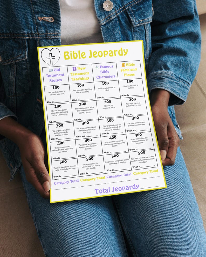 Bible Jeopardy, Bible Games, Bible Trivia Game, Bible Games for Kids ...