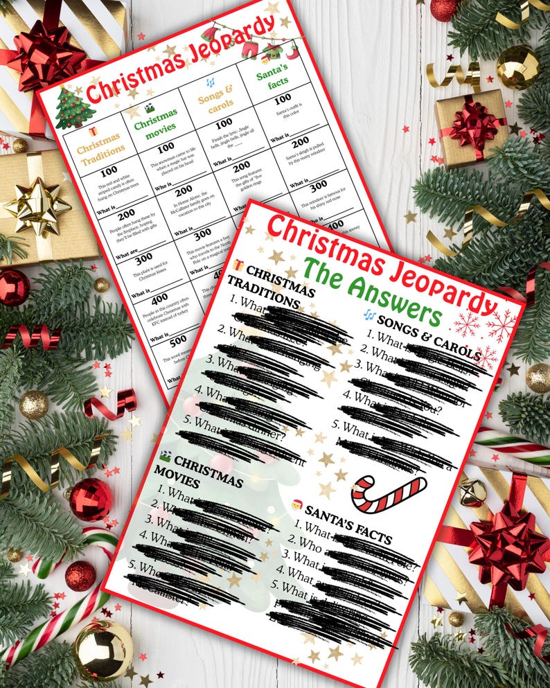 Christmas Jeopardy Game, Family Reunion Games, Family Feud, Christmas ...