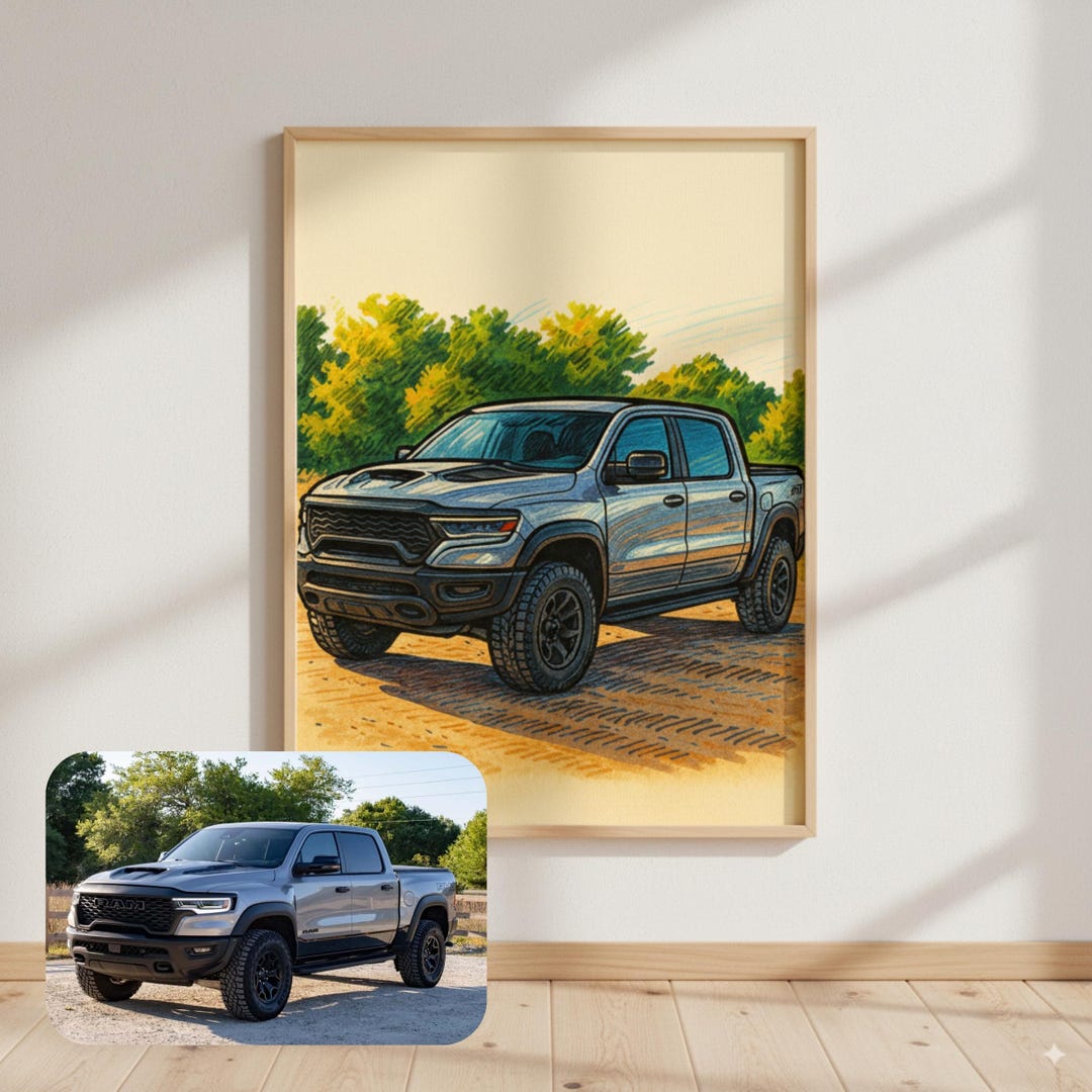 Custom Car Portrait: Personalized Thanksgiving Gift, Fall Decor ...