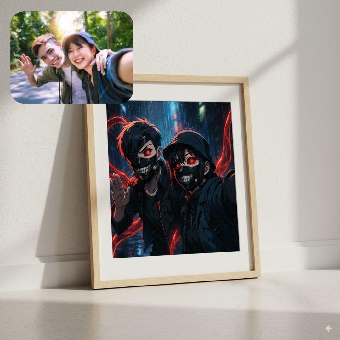 Halloween Urban Ghoul Anime Portrait Dark Fantasy Custom Illustration ...