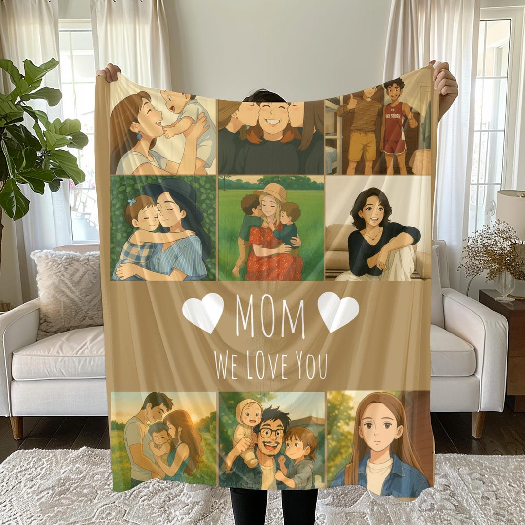 Foto zu Anime Decke Kunst für Mama oder Papa Familie Portrait weiche ...